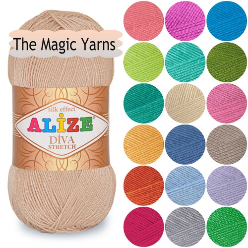 Alize Diva Stretch Yarn Elastic Summer Yarn - Etsy