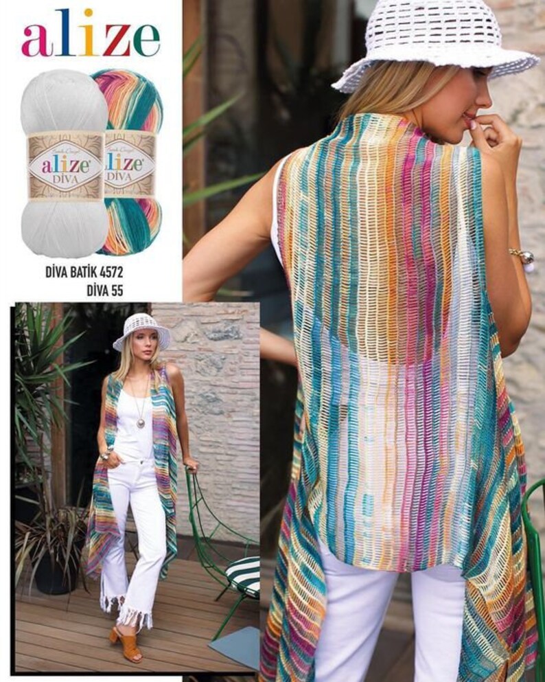 Alize Diva silk effect Microfiber acrylic yarn sport | Etsy