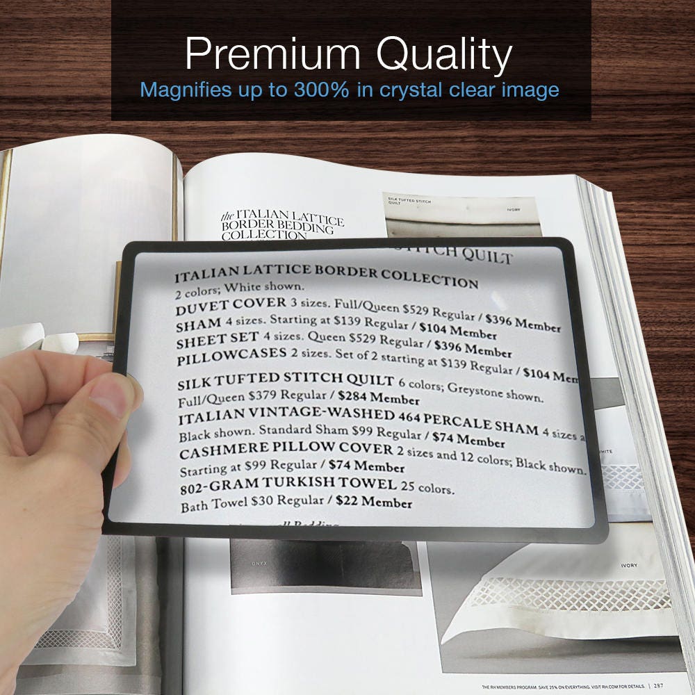 Premium 3x Page Magnifier Fresnel Lens for Reading Craft and - Etsy