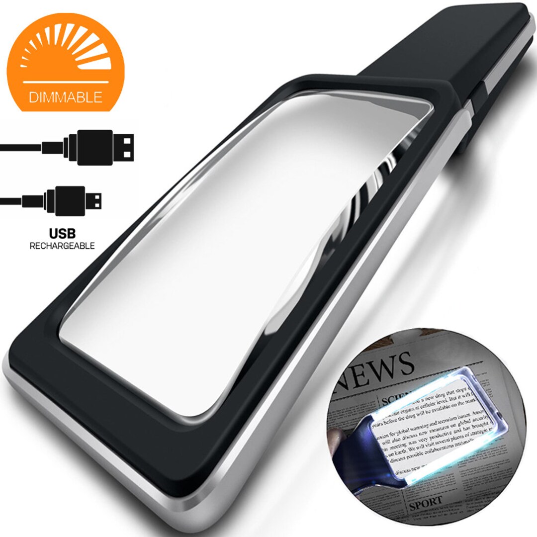 Rechargeable 4X Magnifying Glass With [10 Fully Dimmable Leds]-evenly ...
