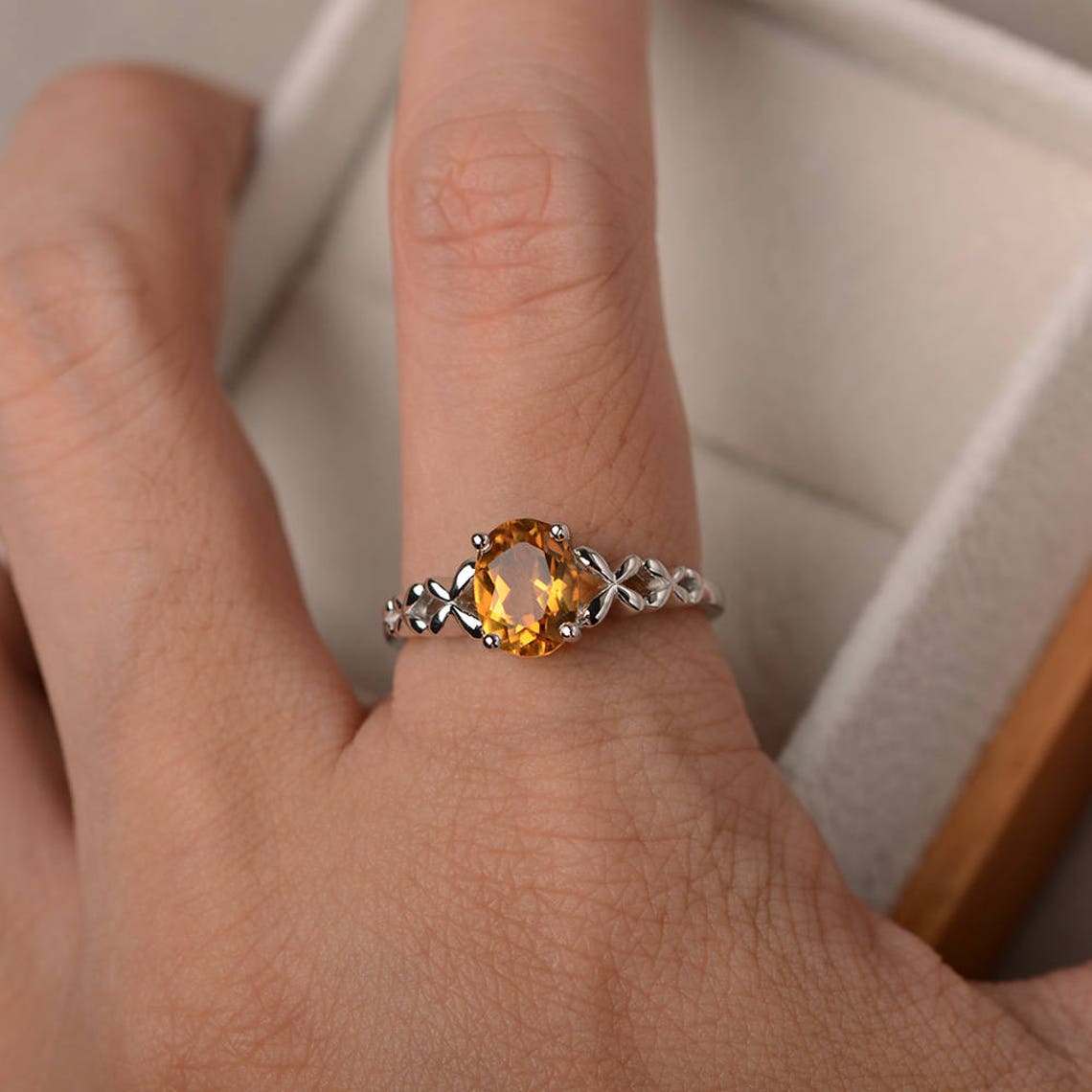 Natural Citrine Ring November Birthstone Ring Solitaire - Etsy