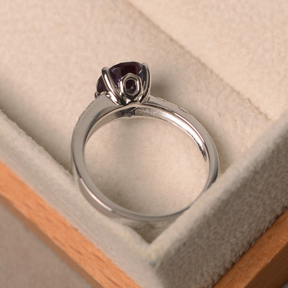 Lab alexandrite ring engagement ring oval cut color | Etsy