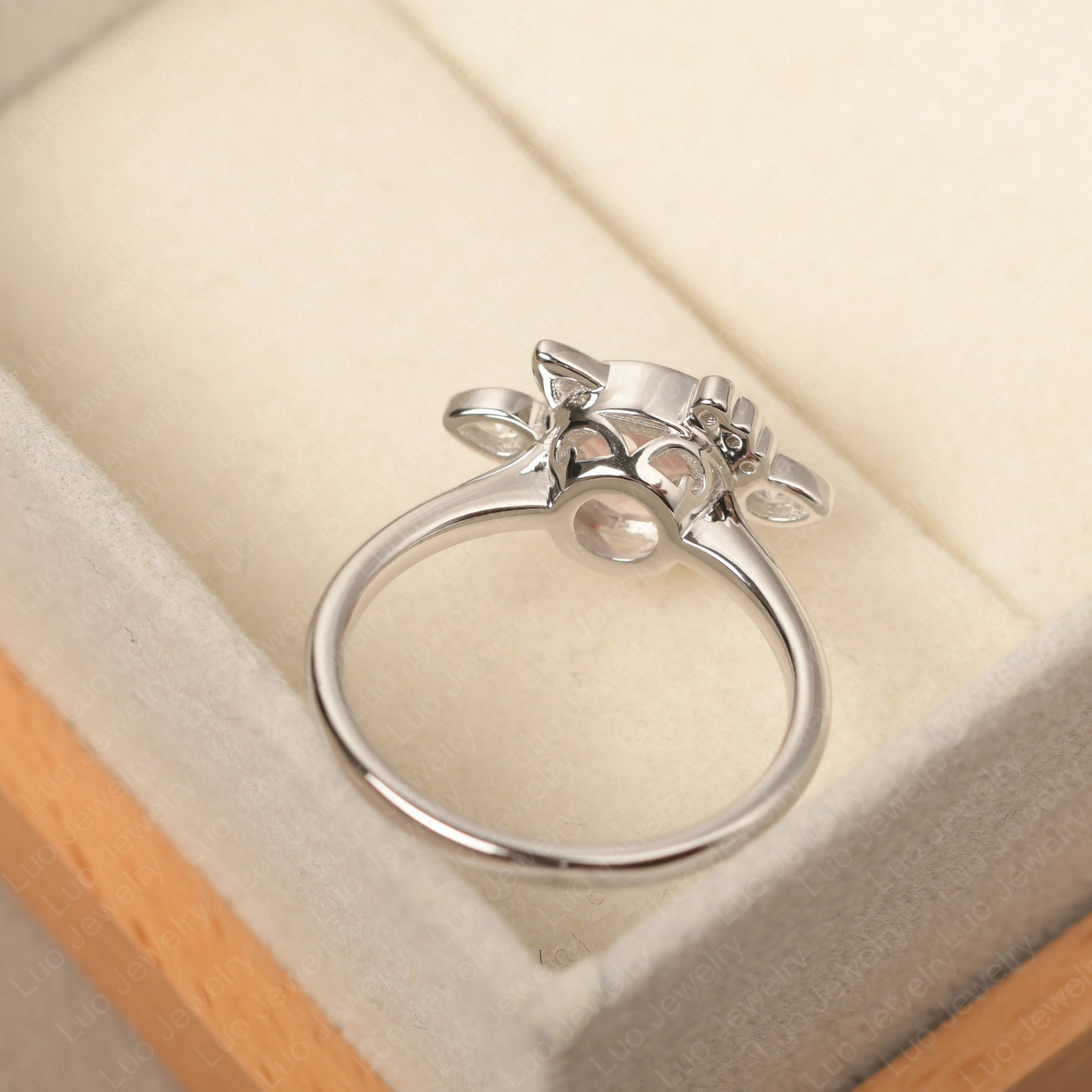 Lovely Saturn Ring Real Rose Quartz Engagement Ring 14k - Etsy