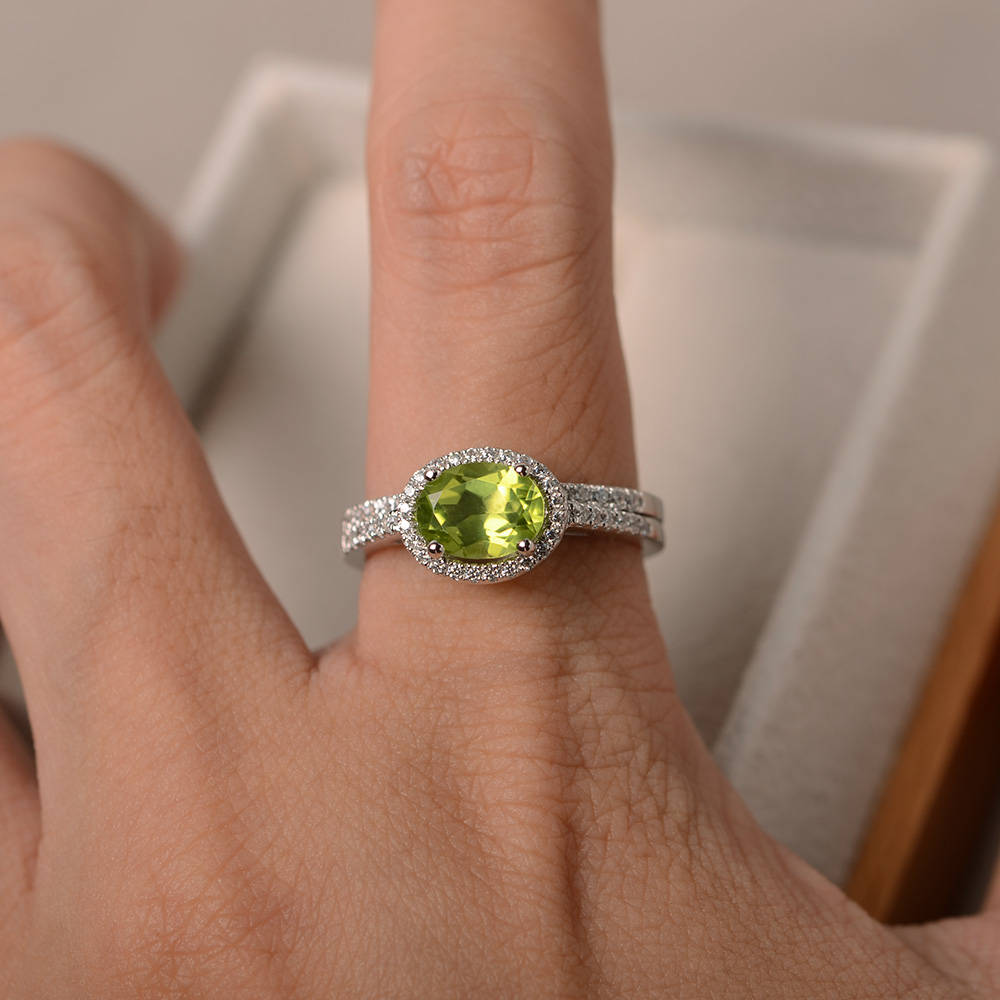 Wedding Ring Natural Peridot Ring August Birthstone Oval - Etsy