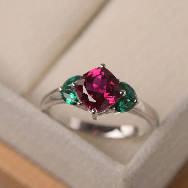 Emerald Ruby Ring - Etsy