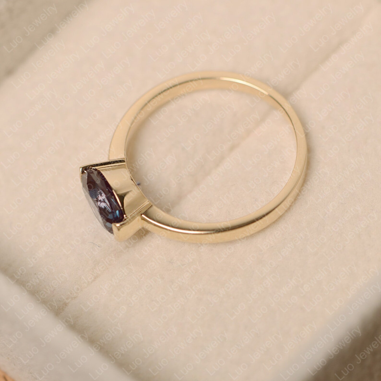 Lab alexandrite ring yellow gold engagement ring for women | Etsy