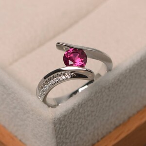 Ruby Promise Ring, Ruby Ring, July Birthstone Ring, Sterling Silver ...