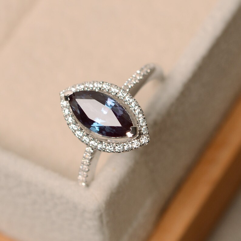 Marquise Cut Alexandrite Ring Engagement Ring Alexandrite - Etsy