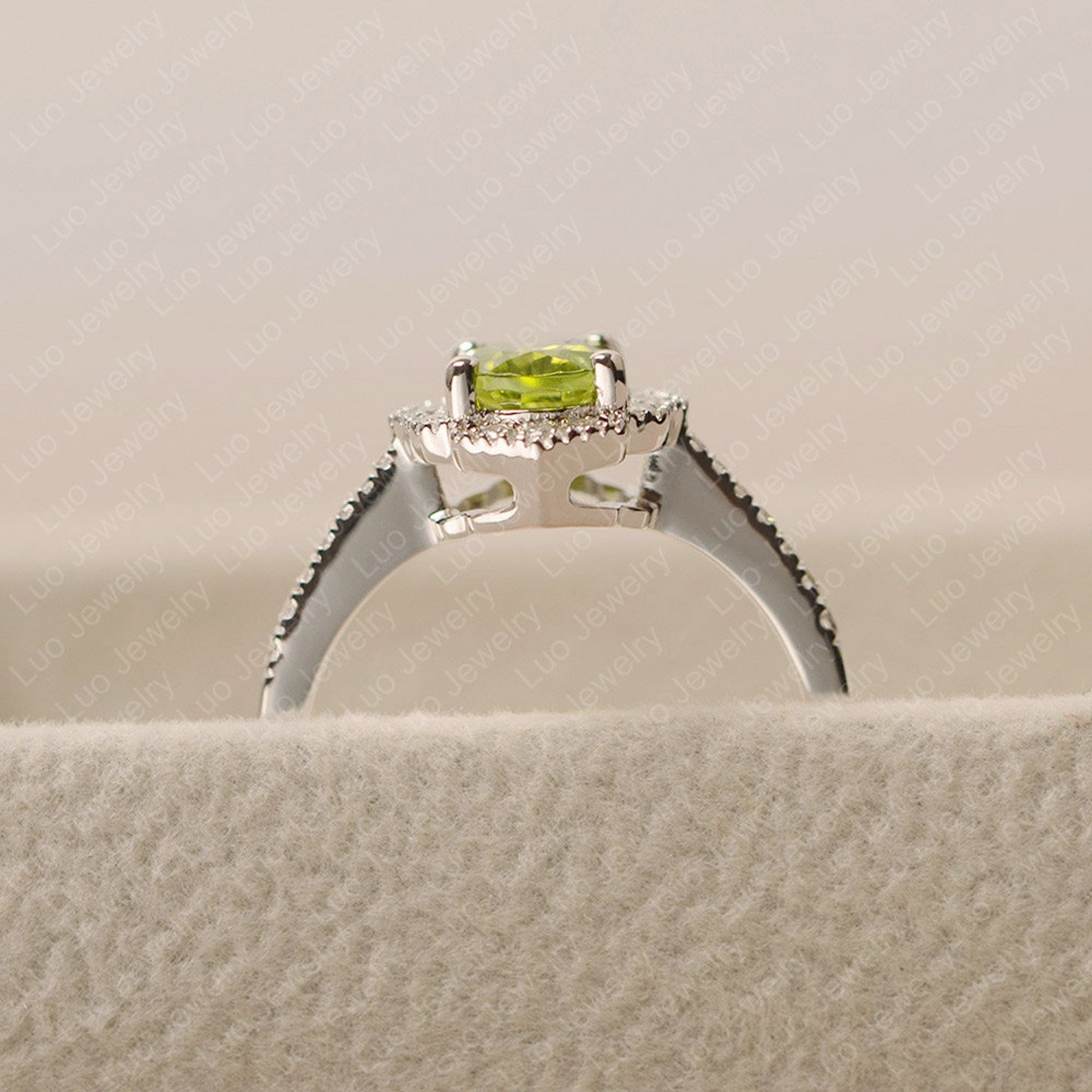 Peridot ring August birthstone oval cut green stone ring | Etsy