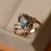 Aquamarine Ring Rose Gold Oval Cut March Birthstone Ring - Etsy