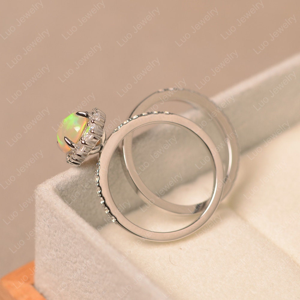 Opal Ring Oval Cut Rainbow Gemstoe Sterling Silver | Etsy