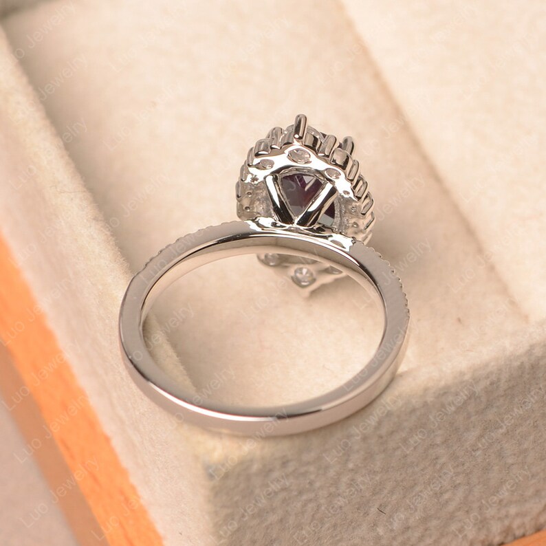 Big Stone Cocktail Ring Halo Alexandrite Statement Ring - Etsy