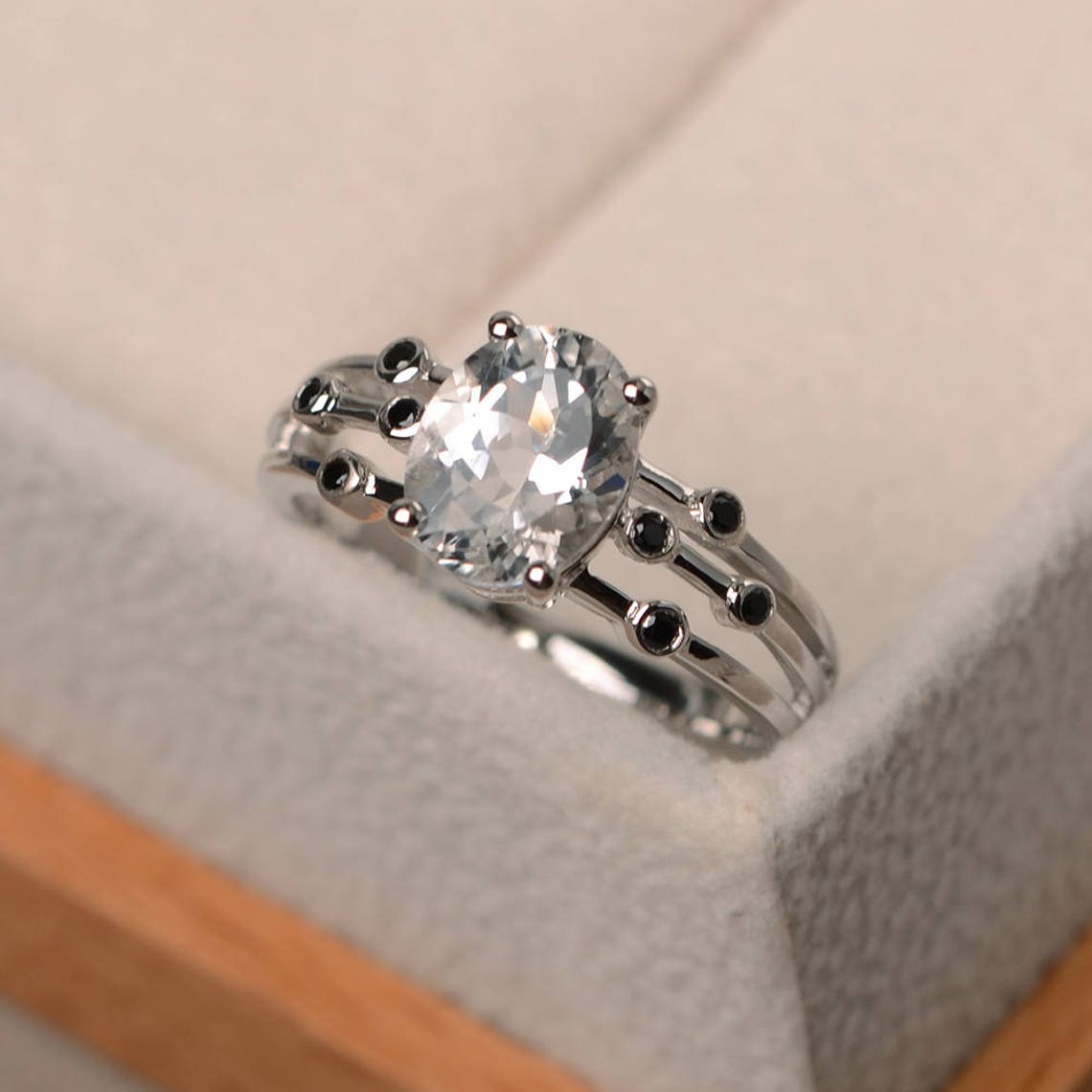 Natural White Topaz Ring Engagement Ring Sterling Silver - Etsy