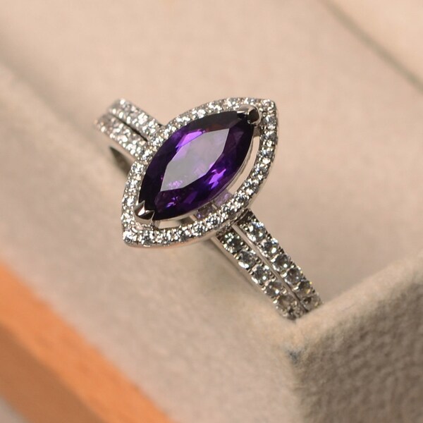 Purple Amethyst Ring - Etsy