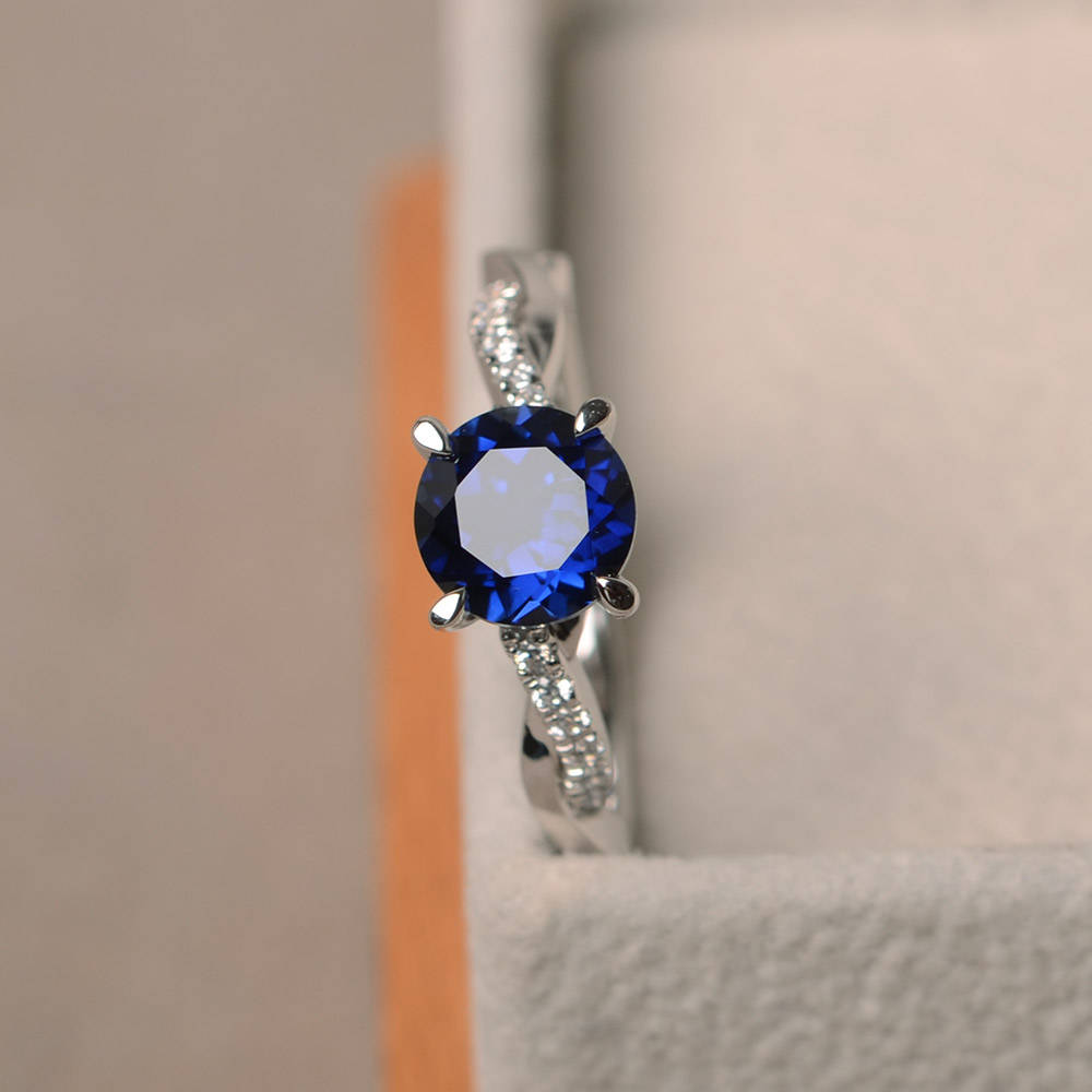Blue Sapphire Rings Unique Anniversary Rings September | Etsy