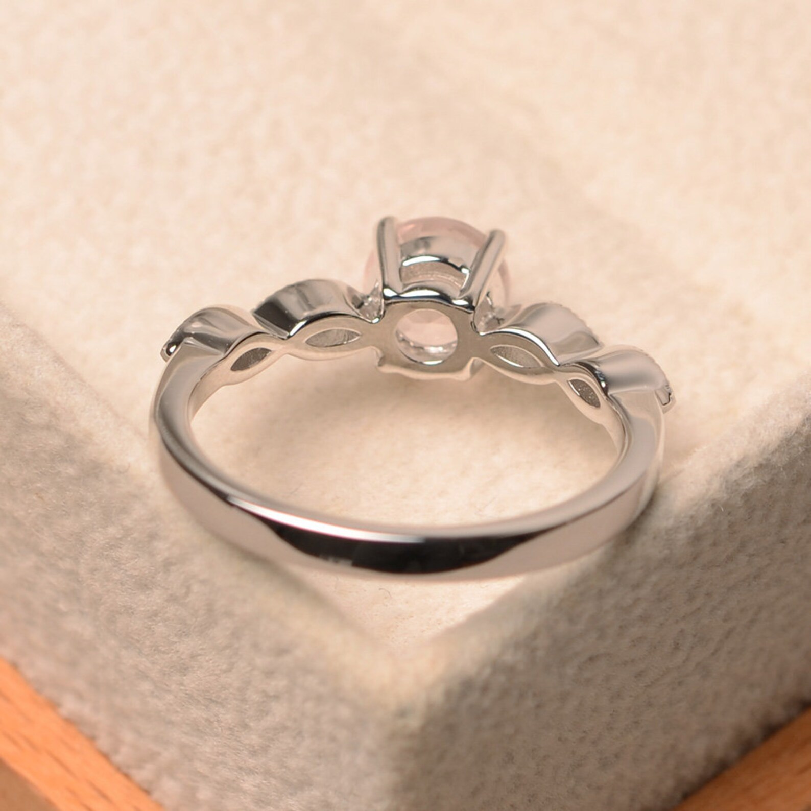 Natural Pink Quartz Ring Brilliant Cut Pink Gemstone - Etsy