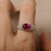 Lab Ruby Ring Sterling Silver Engagement Ring Oval Cut - Etsy