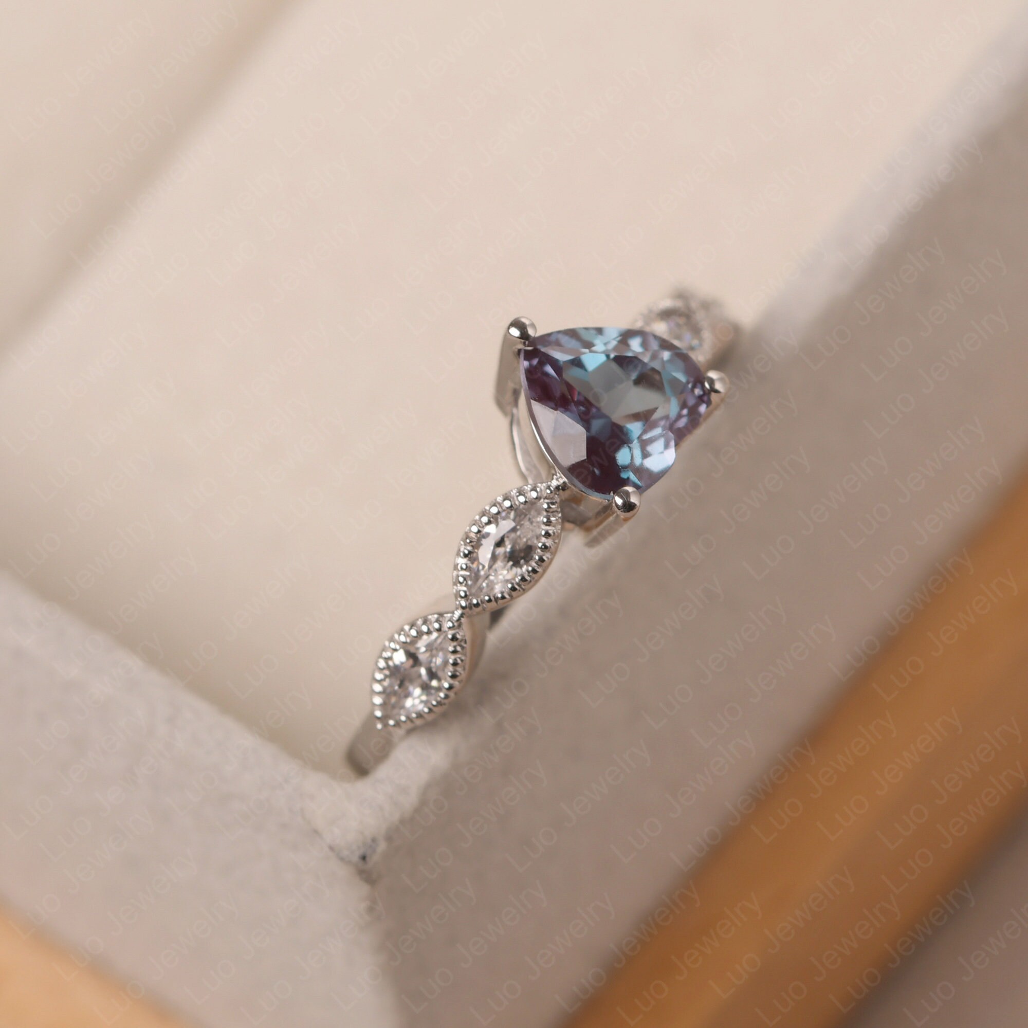 Heart Shaped Engagement Ring June Birthstone Solid Silver | Etsy