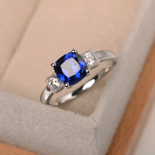 Sapphire Ring Engagement Ring September Birthstone Ring - Etsy