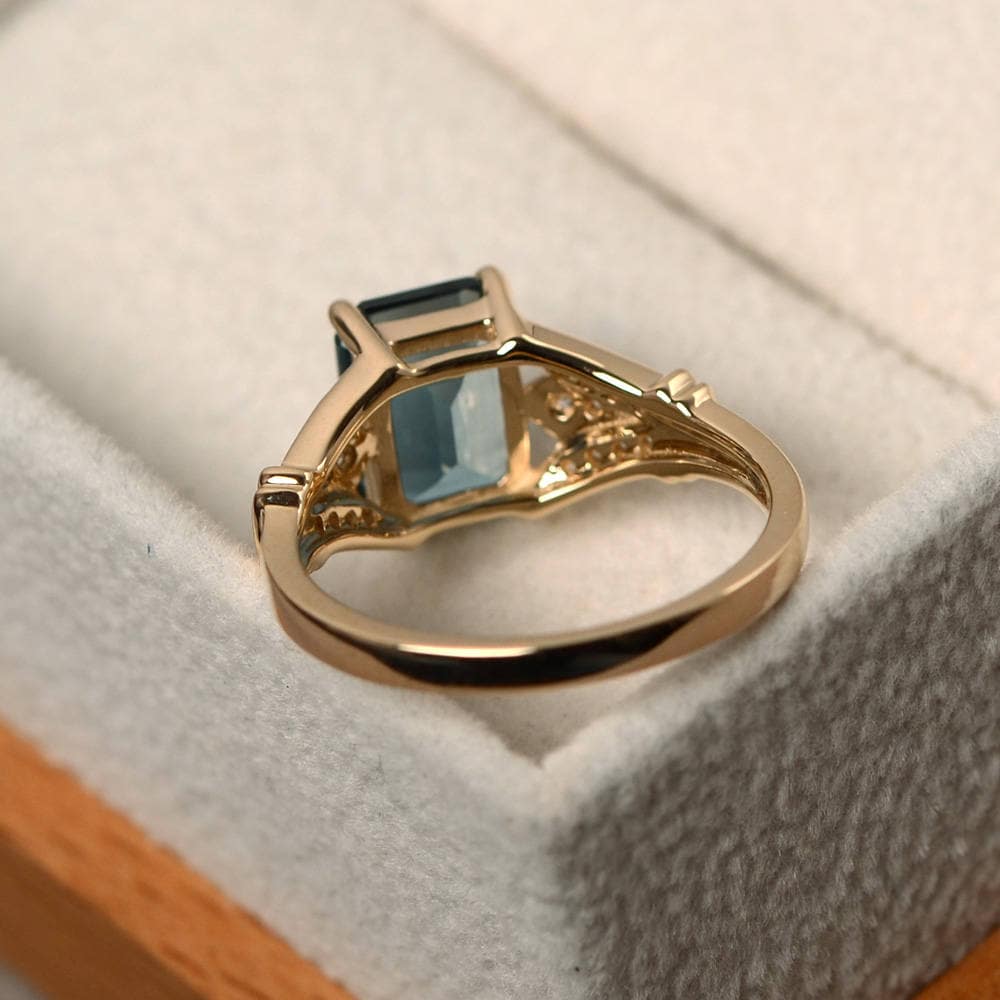 Real London Blue Topaz 14k Yellow Gold Rings Anniversary | Etsy
