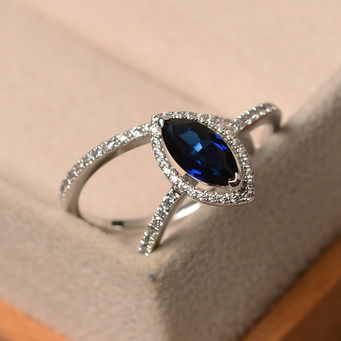 Blue sapphire ring September birthstone ring engagement ring | Etsy