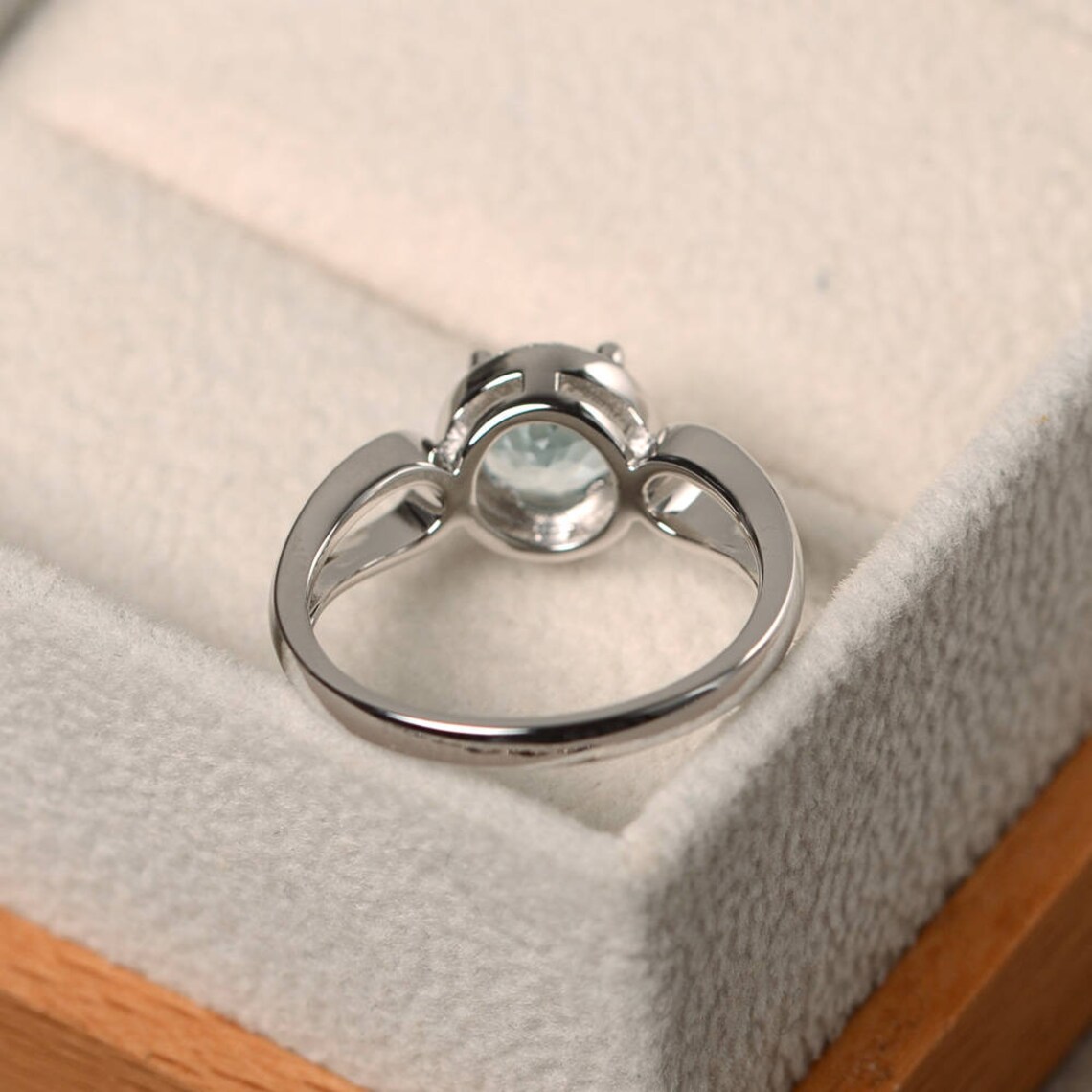 Blue Promise Rings Natural Aquamarine Rings Round Cut | Etsy