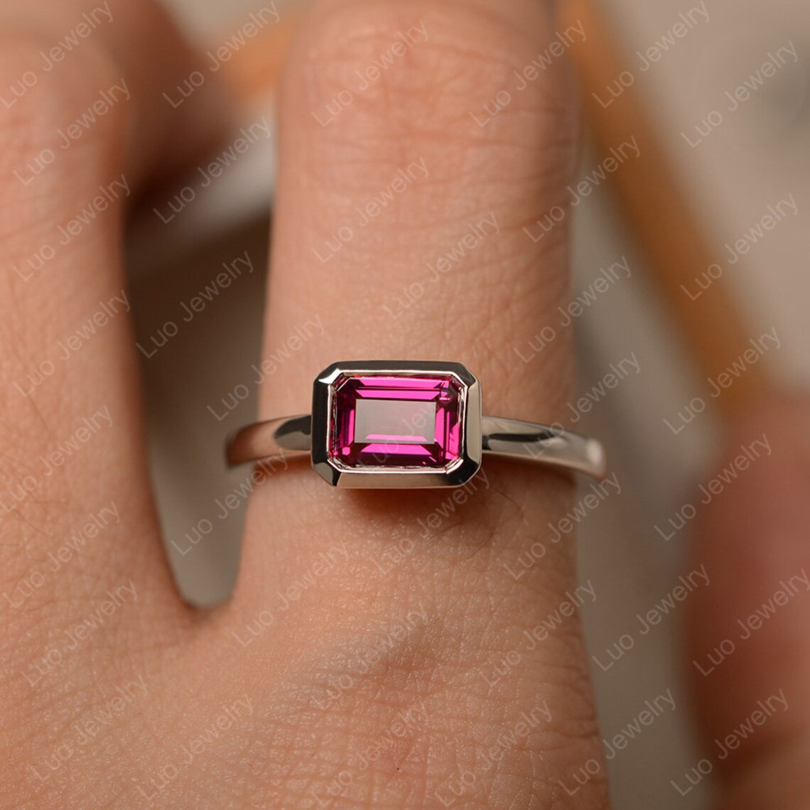 Ruby Ring Engagement Ring July Birthstone Sterling Silver - Etsy