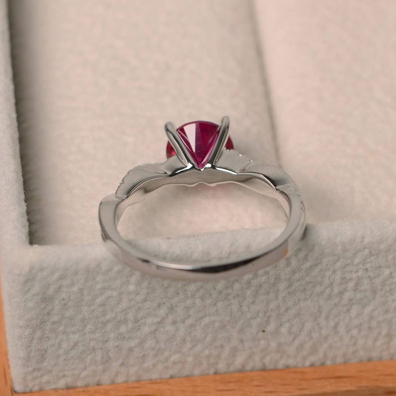 Ruby Promise Rings July Birthstone Round Cut Red Stone - Etsy