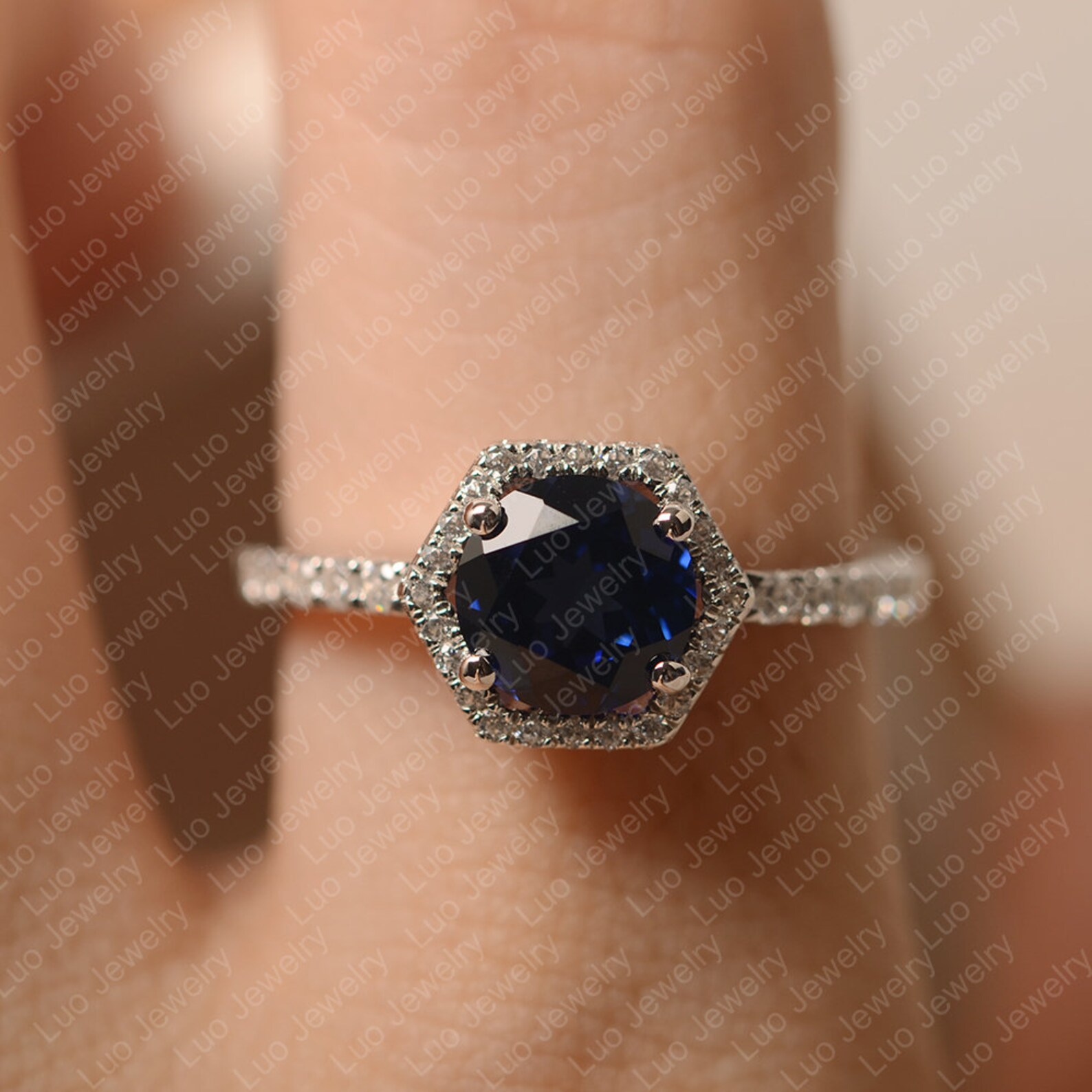 Sapphire Ring September Birthstone Ring Sterling Silver - Etsy