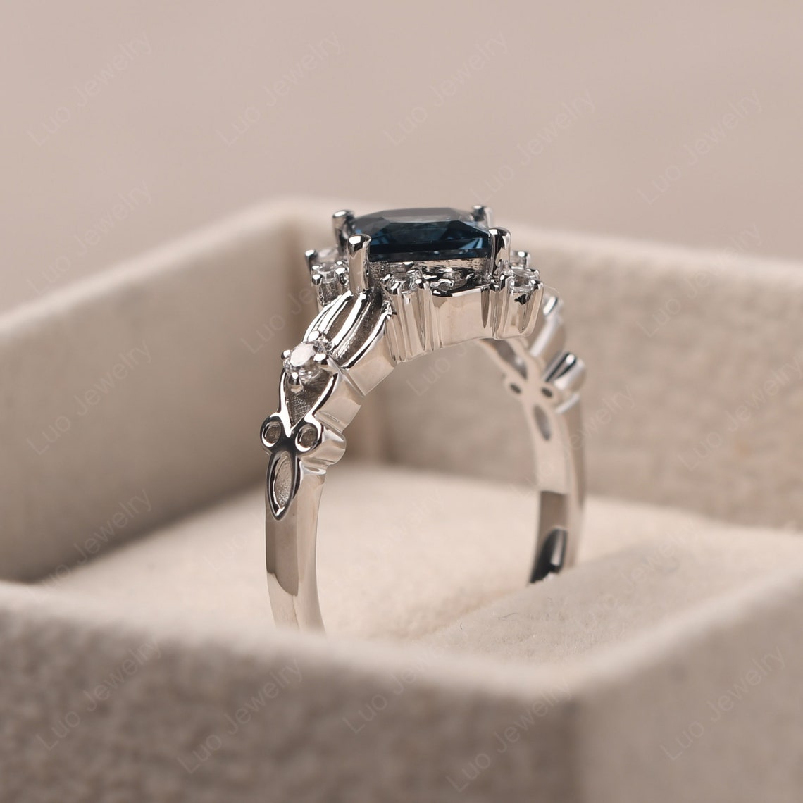 Kite Set London Blue Topaz Ringvintage Stlye Filigree - Etsy