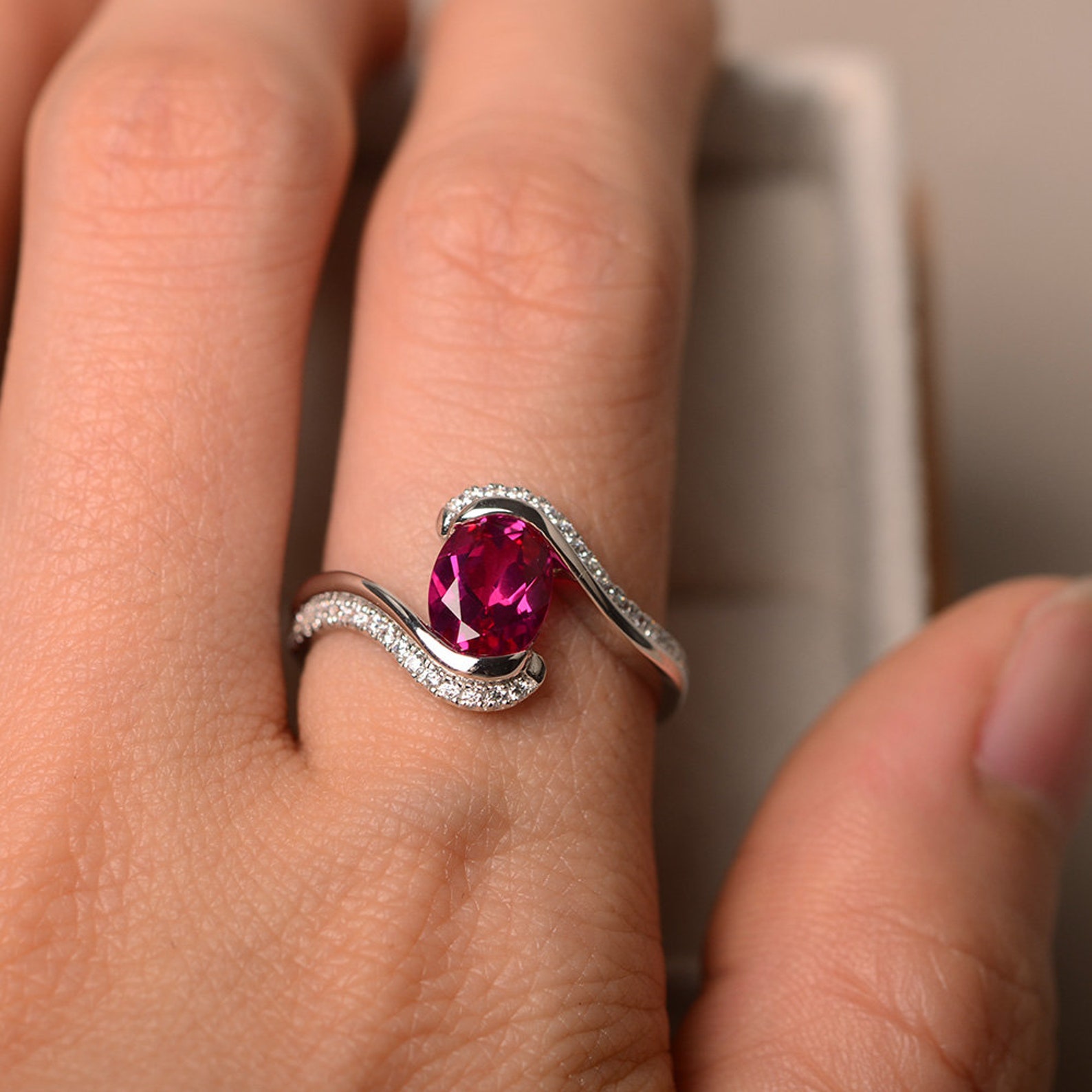 Ruby Ring Oval Cut Gemstone Ring Ruby Oval Cut Ruby Ring - Etsy