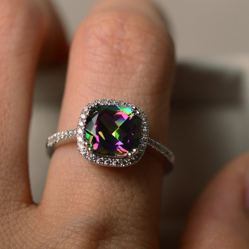 Mystic Topaz Rings Rainbow Mystic Topaz Sterling Silver Etsy