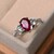 Lab Ruby Ring, Emerald Cut, July Birthstone Ring, Sterling Silver ...