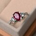 Lab Ruby Ring, Emerald Cut, July Birthstone Ring, Sterling Silver ...
