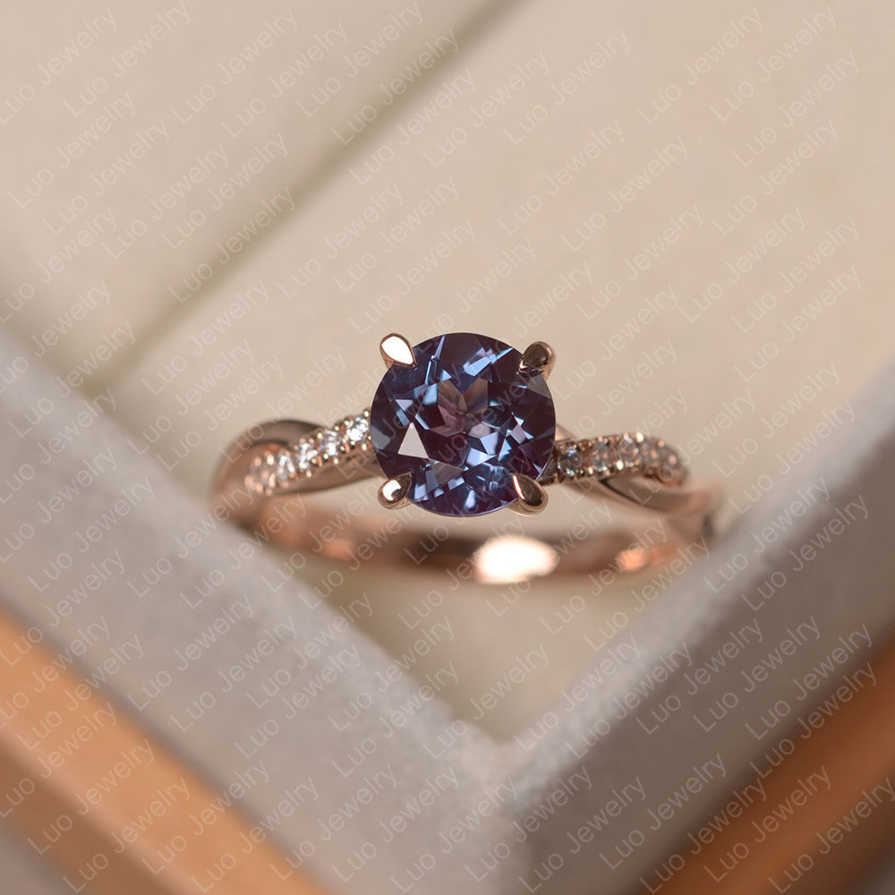 June Birthstone Alexandrite Solitaire Ring Round Cut - Etsy
