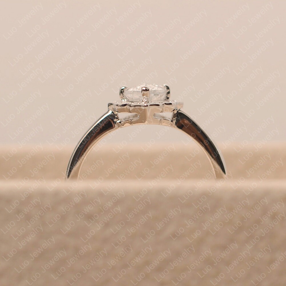White Topaz Ring November Birthstone Marquise Cut Ring - Etsy