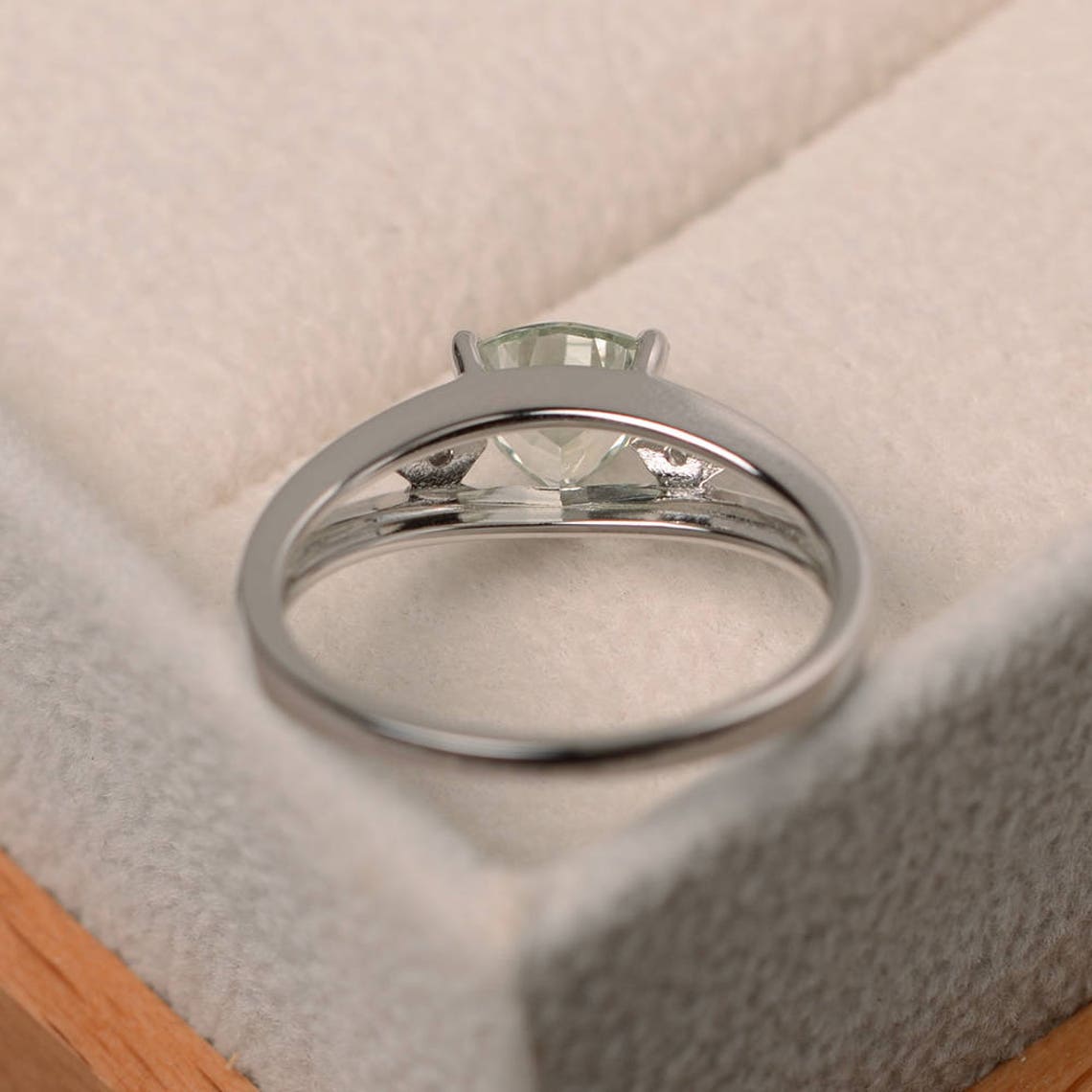 Natural Green Amethyst Ring Anniversary Ring Trillion Cut - Etsy