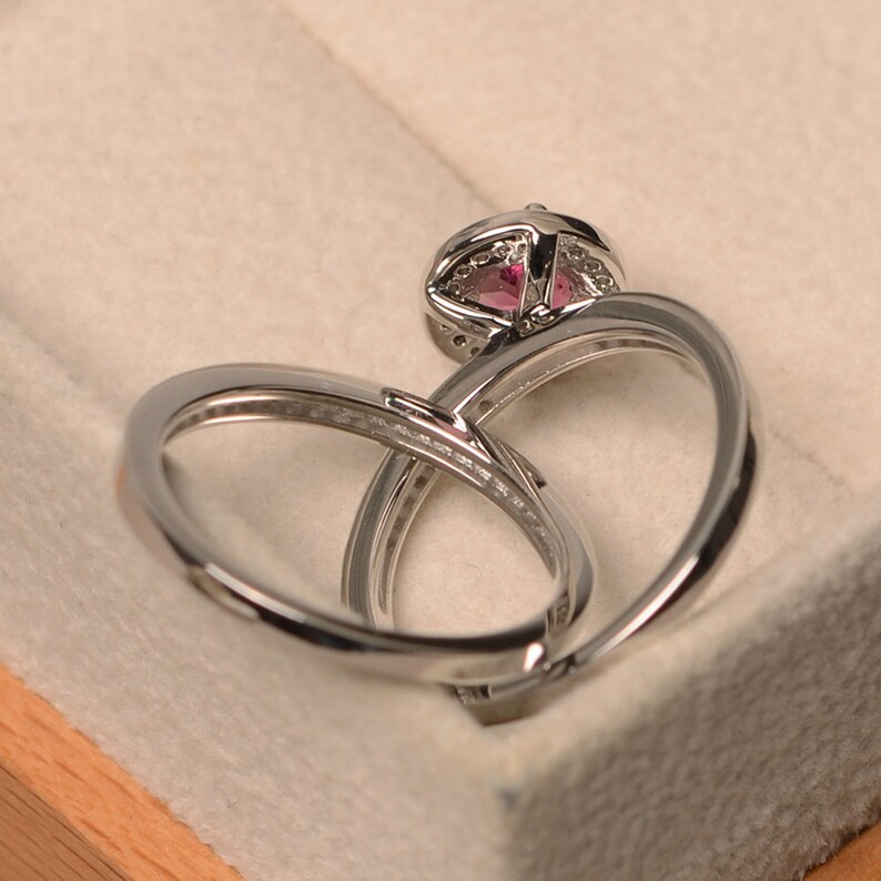 Red tourmaline ring silver proposal ring tourmaline ring | Etsy