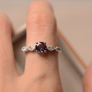 June Birthstone Ring, Alexandrite Braild Ring, Color Changing Gemstone ...