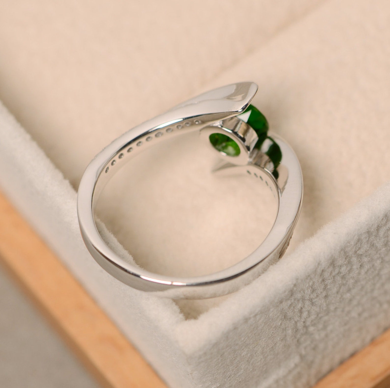 Diopside Ring Chrome Diopside Sterling Silver Wedding Ring - Etsy