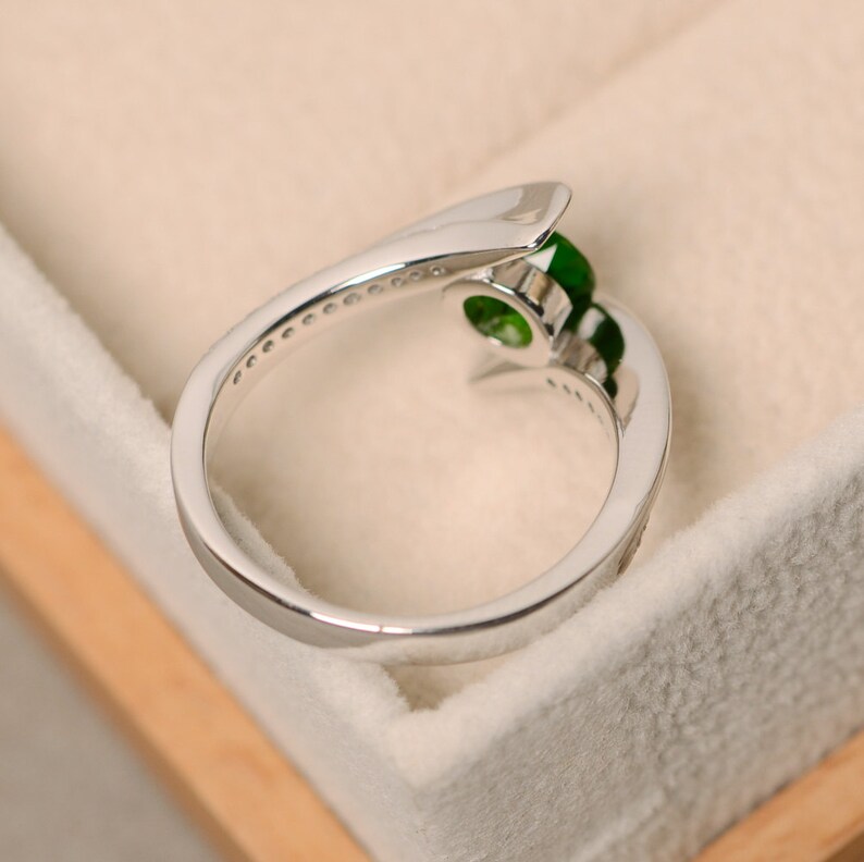 Diopside Ring Chrome Diopside Sterling Silver Wedding Ring - Etsy