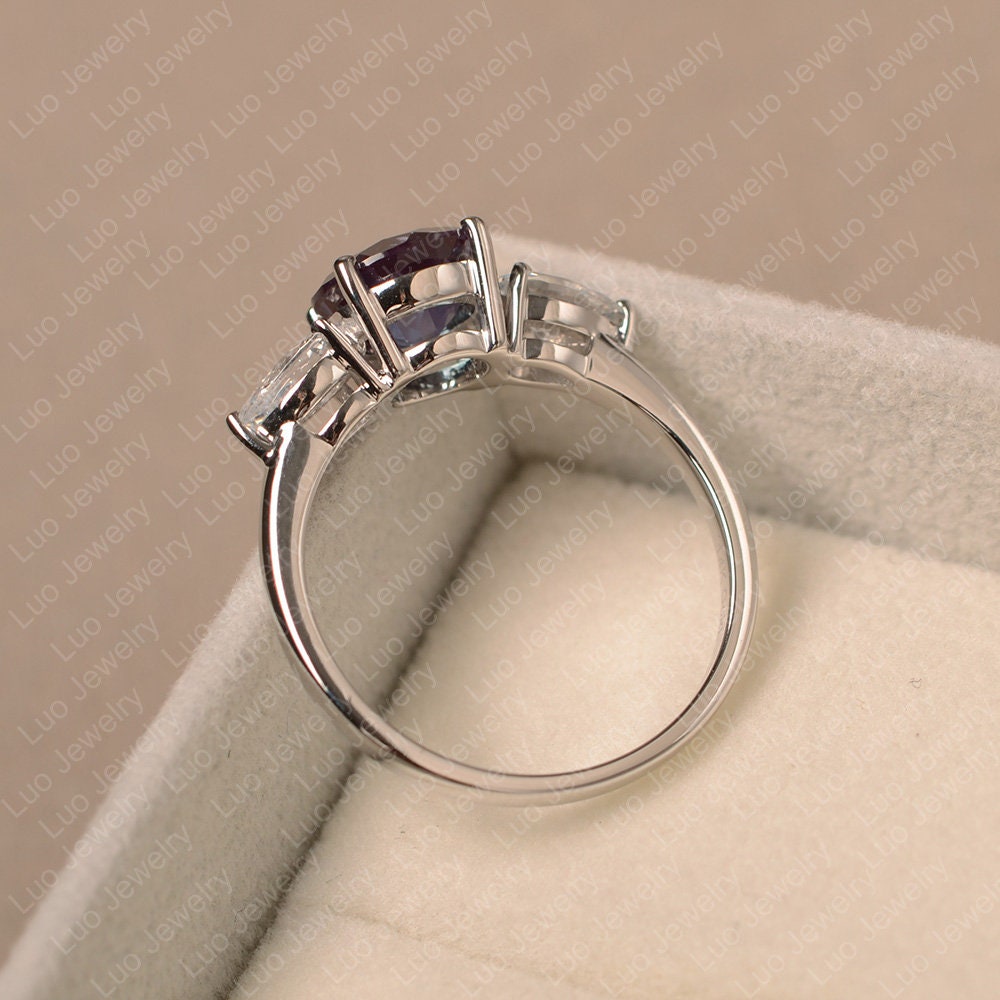 Alexandrite Ring Round Cut Color Changling Ring June | Etsy