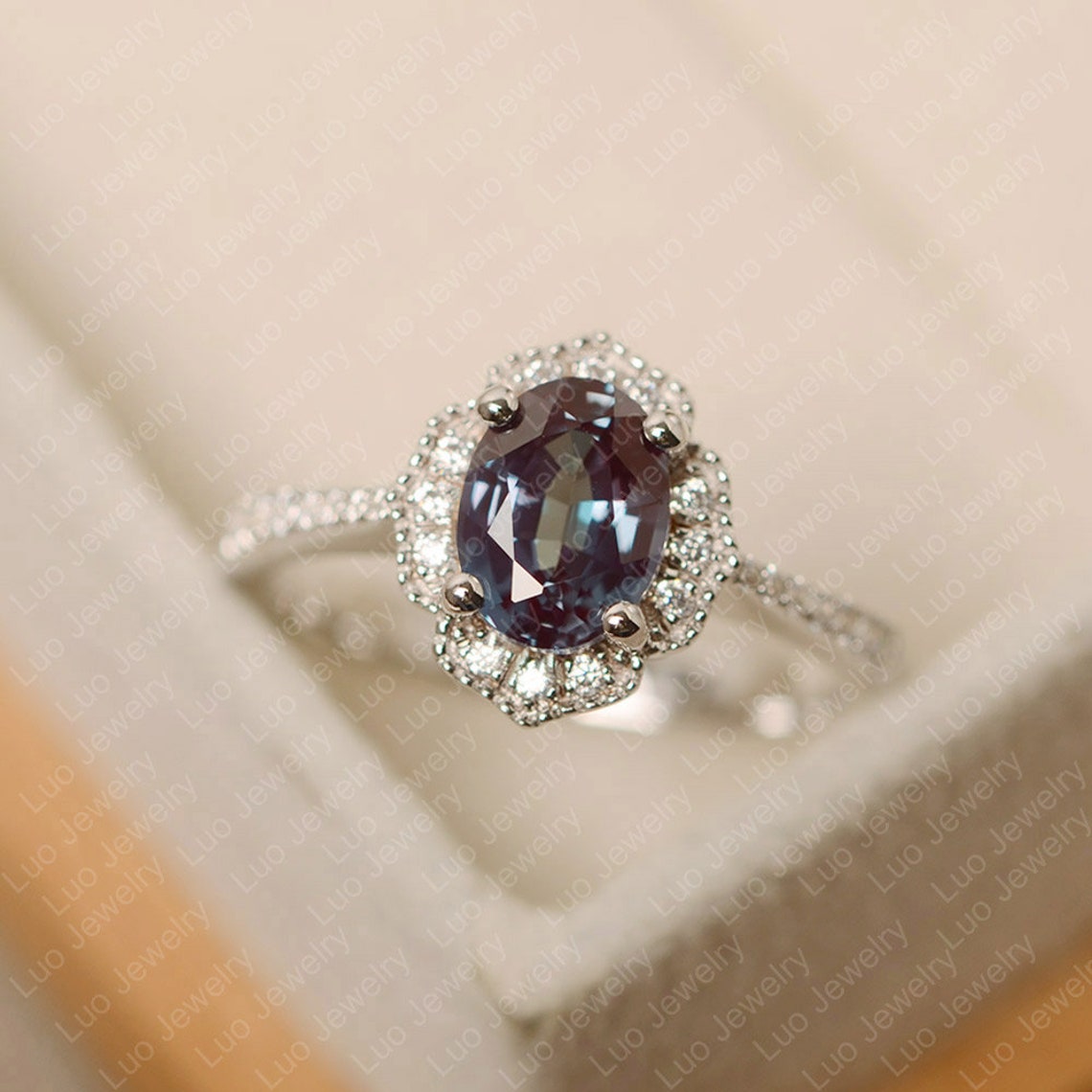 Alexandrite Wedding Ring June Birthstone Oval Cut Vintage - Etsy