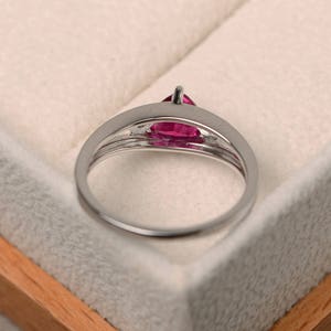 Anniversary Ring, Ruby Ring, Trillion Cut Red Gemstone, July Birthstone ...