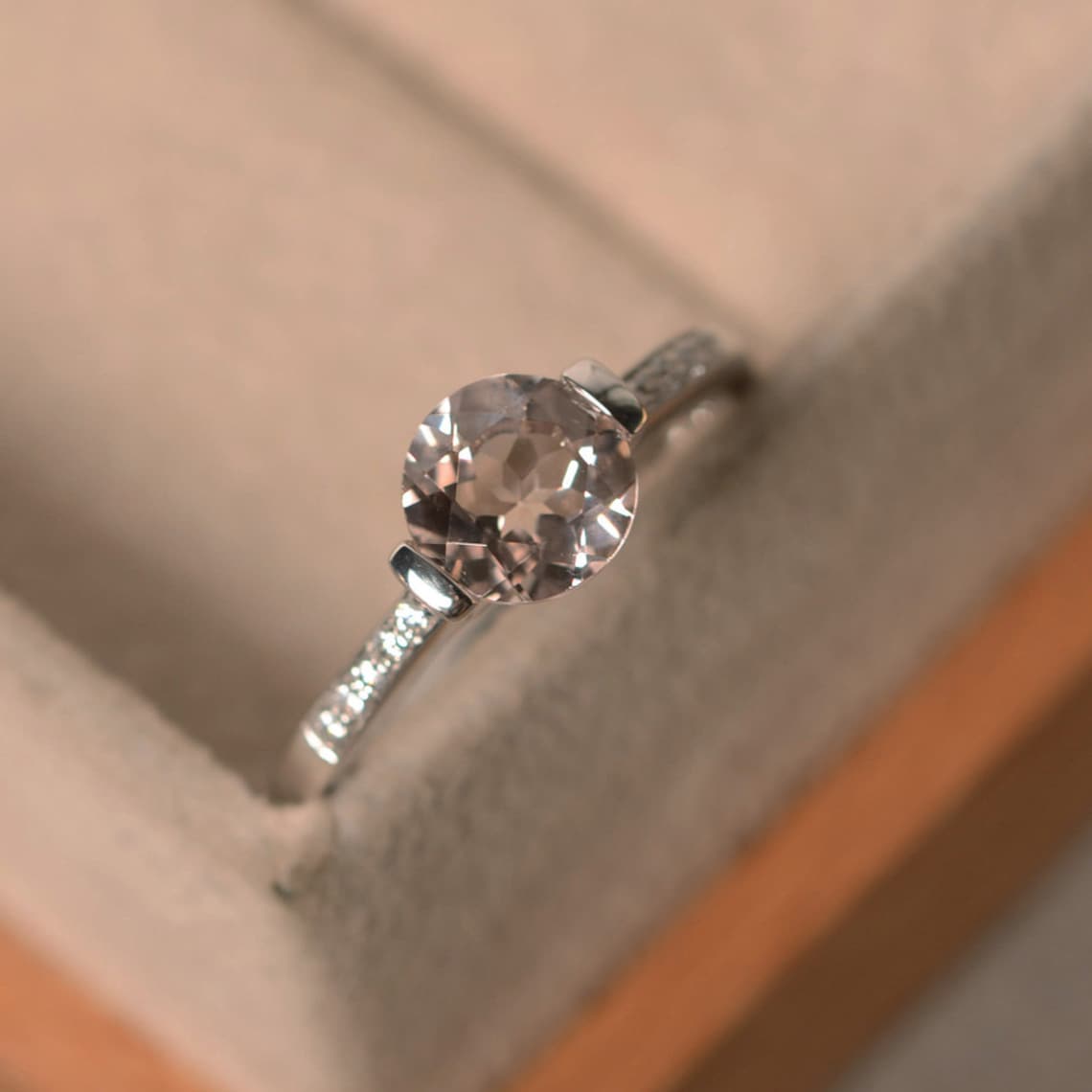 Natural Morganite Ring Engagement Ring Sterling Silver Pink | Etsy