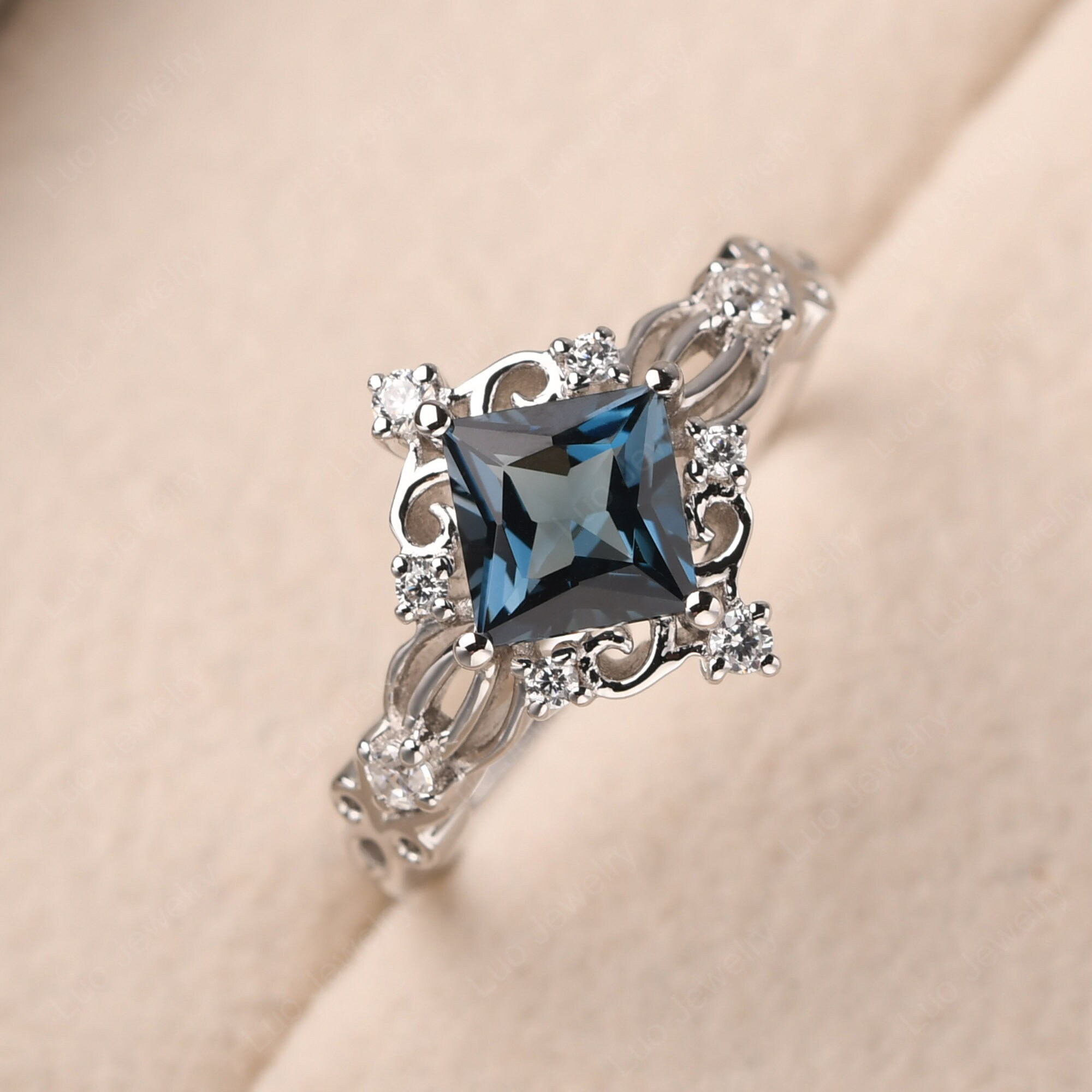 Kite Set London Blue Topaz Ringvintage Stlye Filigree - Etsy