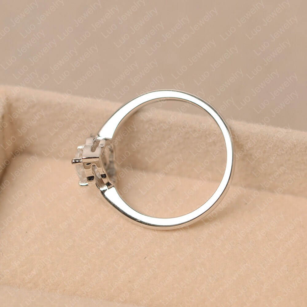 White Topaz Ring November Birthstone Marquise Cut Ring | Etsy