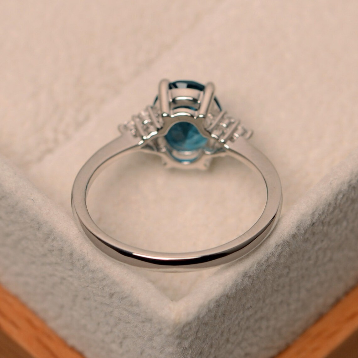 Real London Blue Topaz Ring Oval Blue Gemstone Promise Ring - Etsy Canada