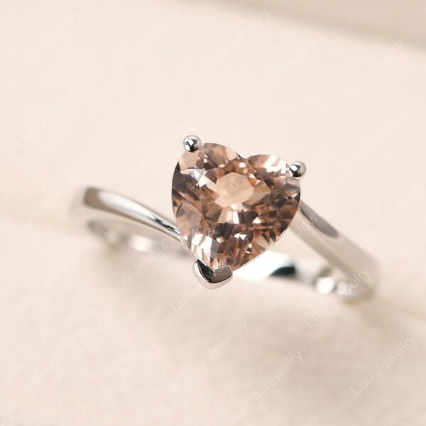 Heart Shaped Morganite Ring - Etsy