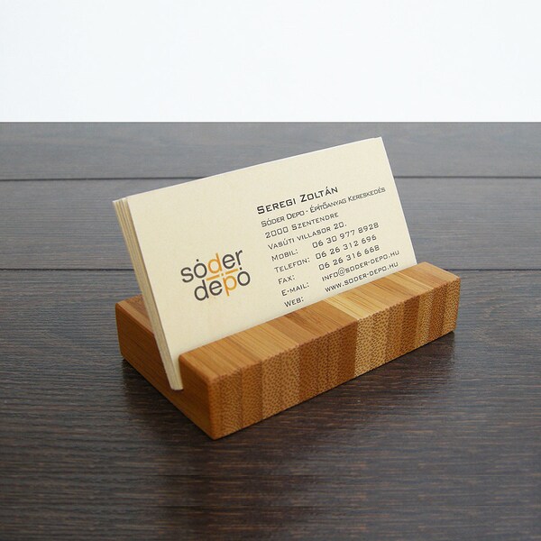 Wood Business Card Display Stand - Etsy